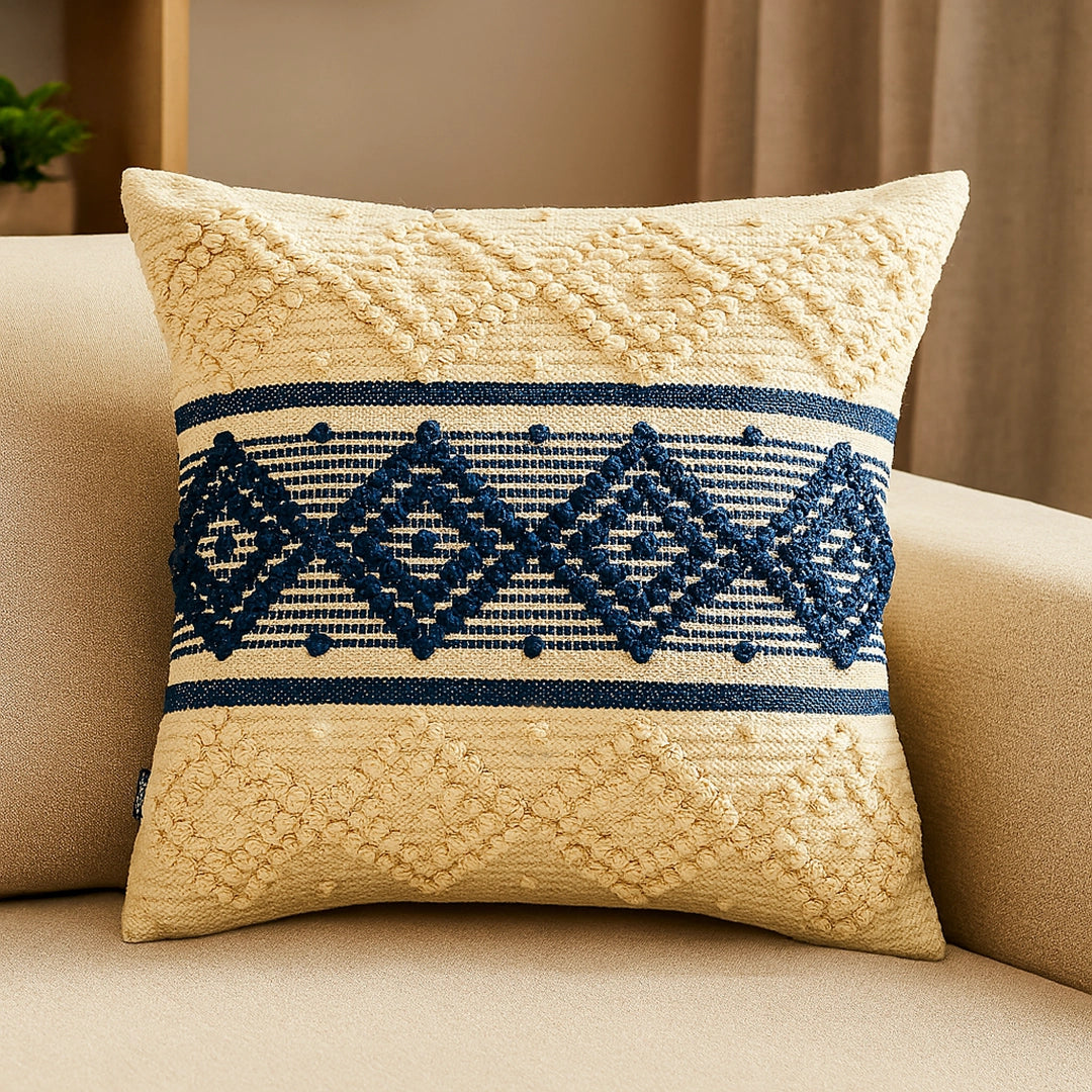 Navy Loom Diamond Handmade Cushion Cover – Crescent Home Store