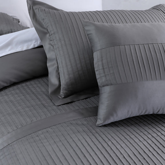 Ash Grey Embellished Quilt Cover Set – Crescent Home Store